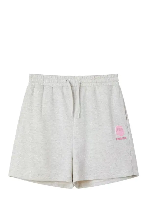 FINGERCROXX Drawstring Patch Pocket Shorts - Grey