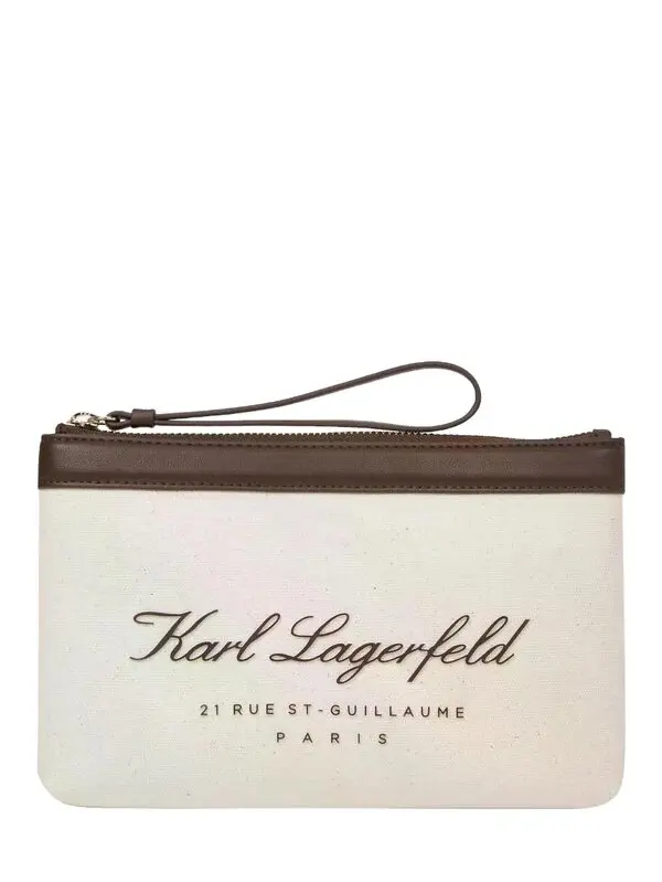 Karl Lagerfeld Hotel Karl Logo Clutch - Neutrals