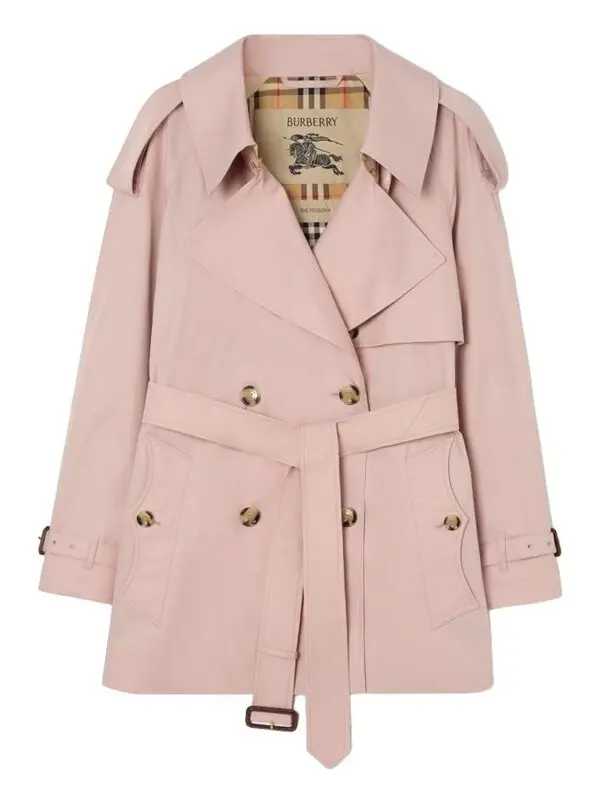 Burberry Tropical Gabardine Fitzrovia Trench Coat - Pale Sugar Pink