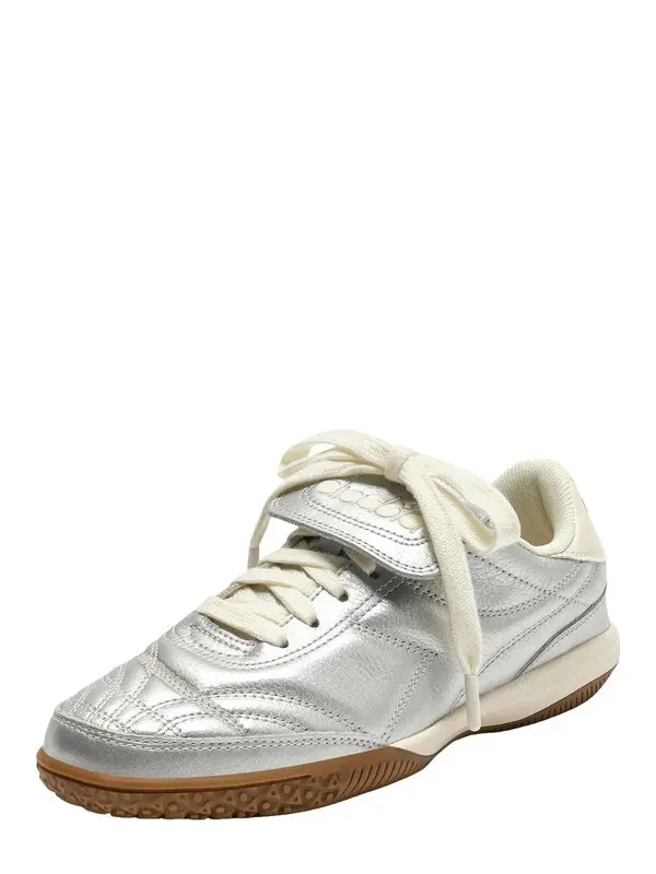 DIADORA Metallic Leather Indoor Sneakers - Silver