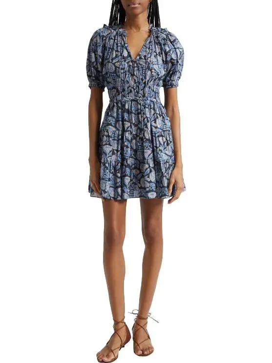Ulla Johnson Soffia Printed Tiered Silk Dress - Zinnia