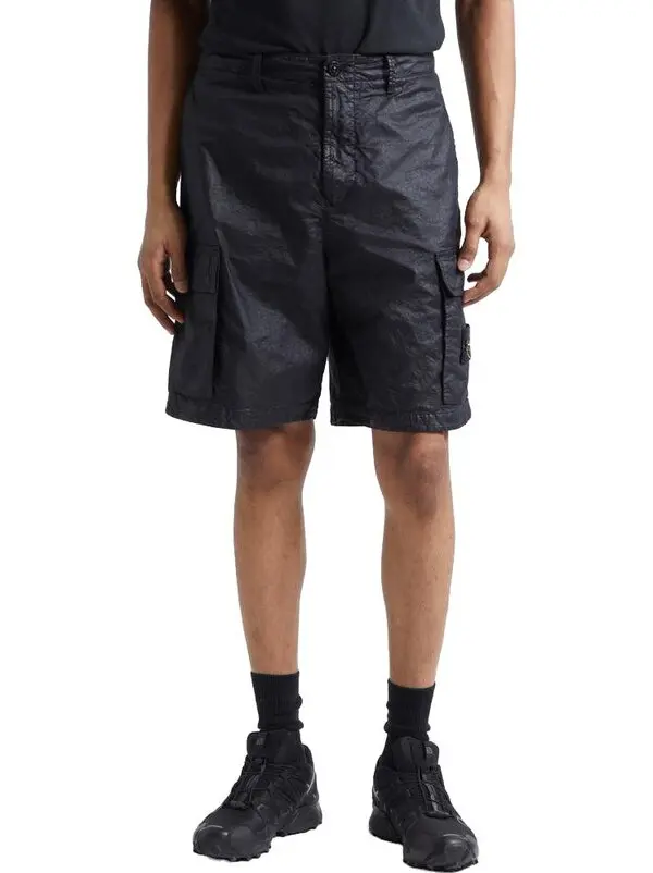 Stone Island Nylon Cargo Shorts - Black