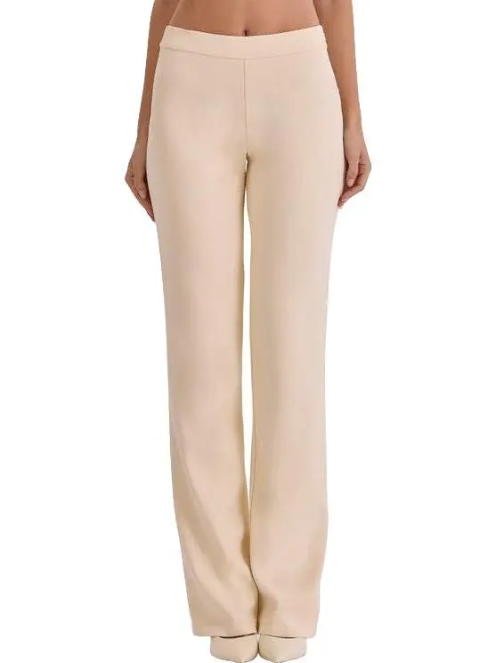 House Of Cb Chiara Straight-leg Crepe Trousers - Vintage Ivory