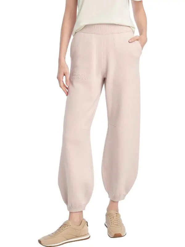 FAVORITE DAUGHTER The Fatigue Sisters Barrel Leg Cotton & Cashmere Joggers - Blush Pink