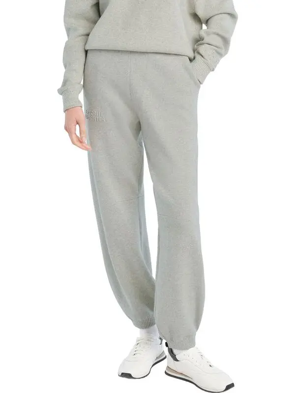 FAVORITE DAUGHTER Barrel Leg Cotton & Cashmere Joggers - Heather Grey