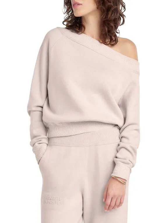 FAVORITE DAUGHTER The Staying In One-shoulder Pullover - Blush Pink