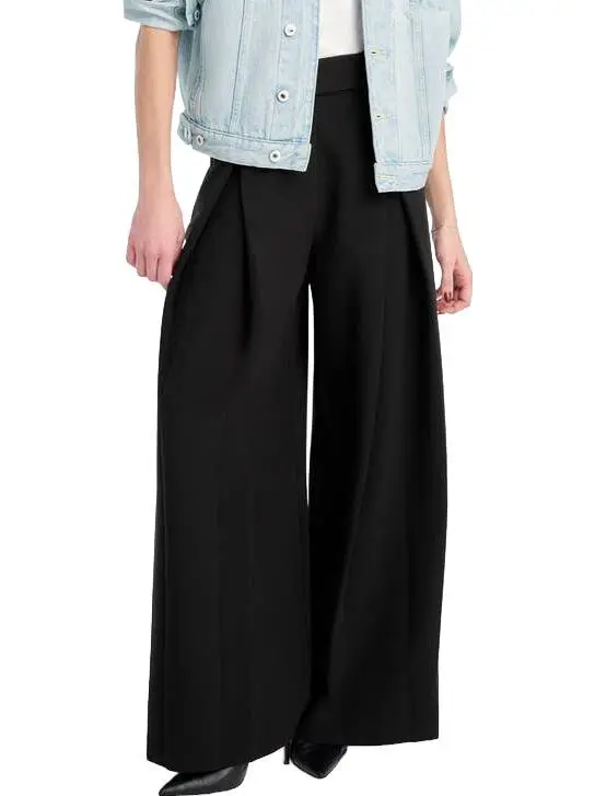 FAVORITE DAUGHTER Pleated Wide Leg Pants - Black