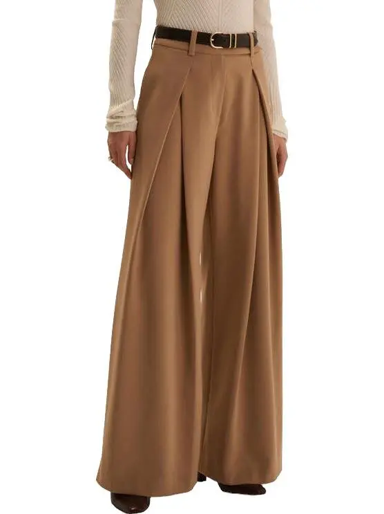 FAVORITE DAUGHTER Pleated Wide Leg Pants - Camel