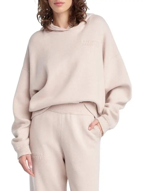 FAVORITE DAUGHTER The Staying In Cotton & Cashmere Hoodie - Blush Pink