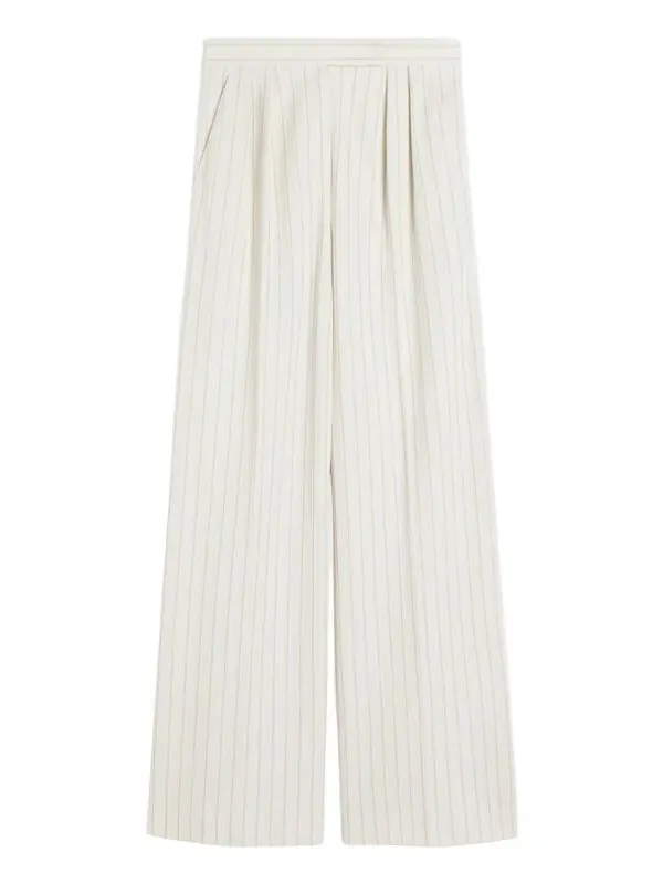 Max Mara Wide-fit Pinstripe Trousers - White