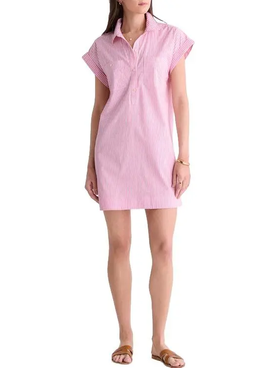 Vineyard Vines Margo Stripe Stretch Cotton Poplin Shirtdress - Stripe Bahama Breeze