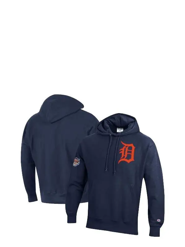 Champion Detroit Tigers Reverse Weave Chenille Hoodie - Navy