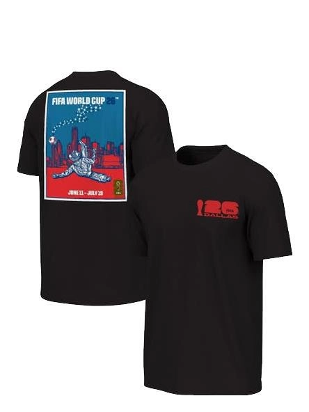 OUTERSTUFF 2026 Fifa World Cup Dallas Host City Poster Graphic T-shirt - Black
