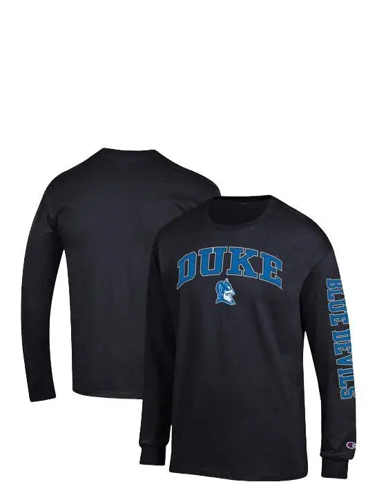 Champion Duke Blue Devils Arch Over Logo 2-hit Long Sleeve T-shirt - Black