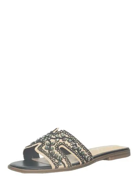 LAUREN LORRAINE Honey Embellished Slides - Black