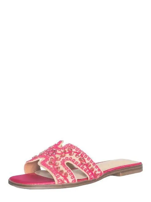 LAUREN LORRAINE Honey Embellished Slides - Pink