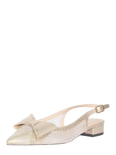 LAUREN LORRAINE Bow Slingbacks - Gold
