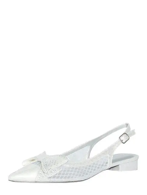 LAUREN LORRAINE Bow Slingbacks - Silver