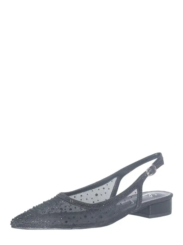LAUREN LORRAINE June Rhinestone Embellished Slingbacks - Black