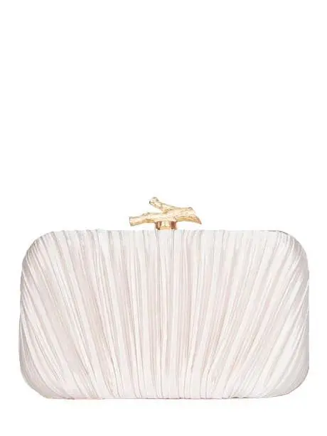 LAUREN LORRAINE Structured Box Clutch With Metallic Clasp - Gold