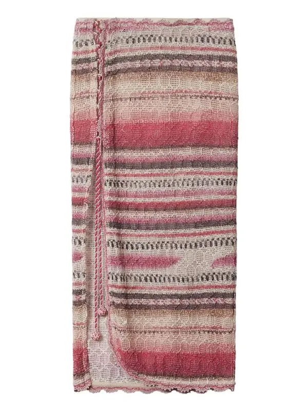 Isabel Marant Noryane Striped Mesh Skirt - Pink