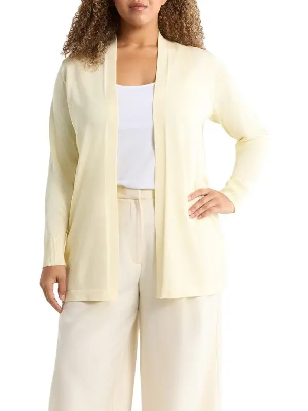 Anne Klein Longline Cardigan With Front Pockets - Whisper Yellow