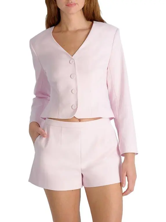 French Connection Halsey Twill Crop Jacket - Pink Icing