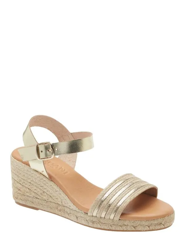 Cordani Eloise Ankle Strap Espadrille Wedge Sandals - Platino