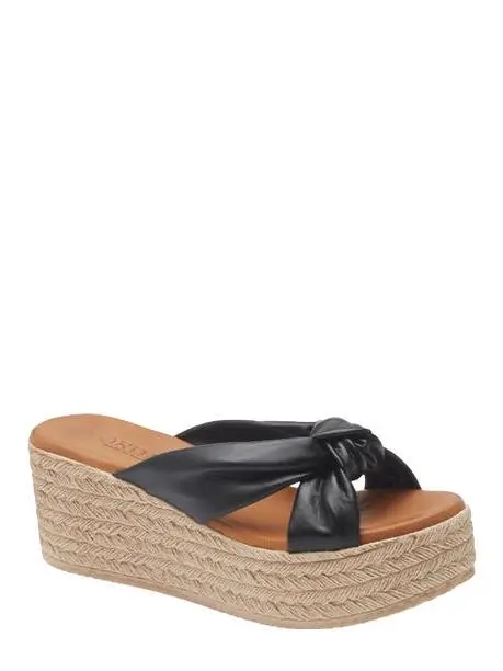 Cordani Brenda Platform Espadrille Sandal - Black Leather