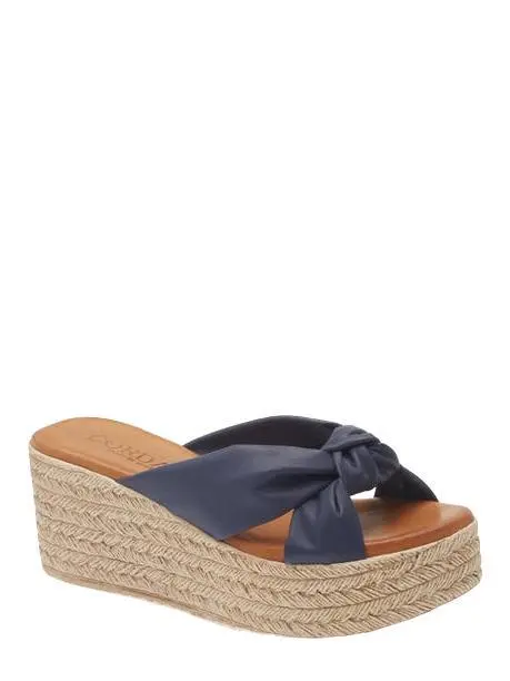 Cordani Brenda Platform Espadrille Sandal - Navy Leather