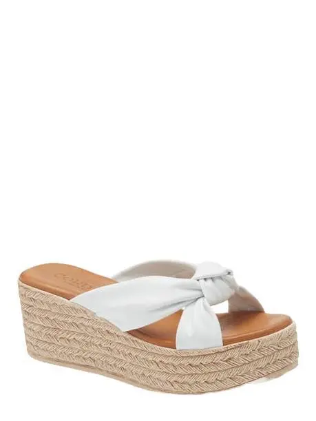Cordani Brenda Platform Espadrille Sandal - White Leather