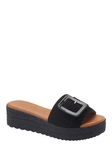 Cordani Beckett Platform Sandal - Black Suede