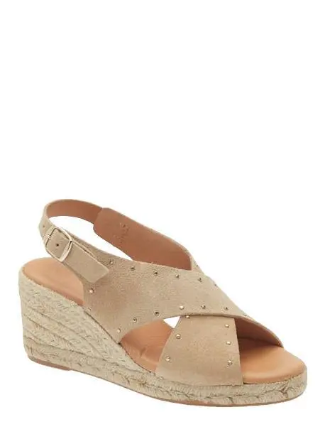 Cordani Eleni Slingback Espadrille Wedge Sandal - Camel Suede