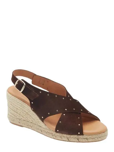 Cordani Eleni Slingback Espadrille Wedge Sandal - Marron Suede