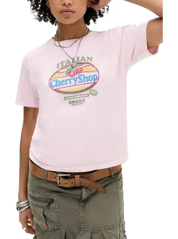 BDG URBAN OUTFITTERS Italian Graphic Tee - Pink
