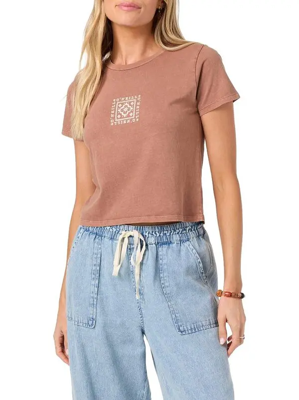 O'Neill Radiant Cotton Crop Graphic T-shirt - Carob Brown