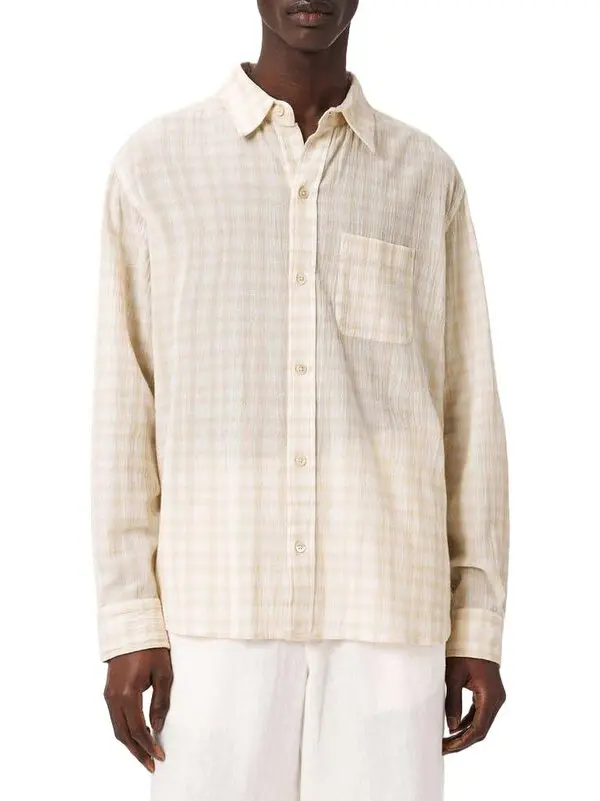 ALLSAINTS Toya Check Cotton Button-up Shirt - Sandstone Brown