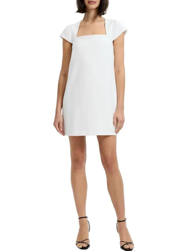 French Connection Shift Mini Dress With Cap Sleeves - Summer White