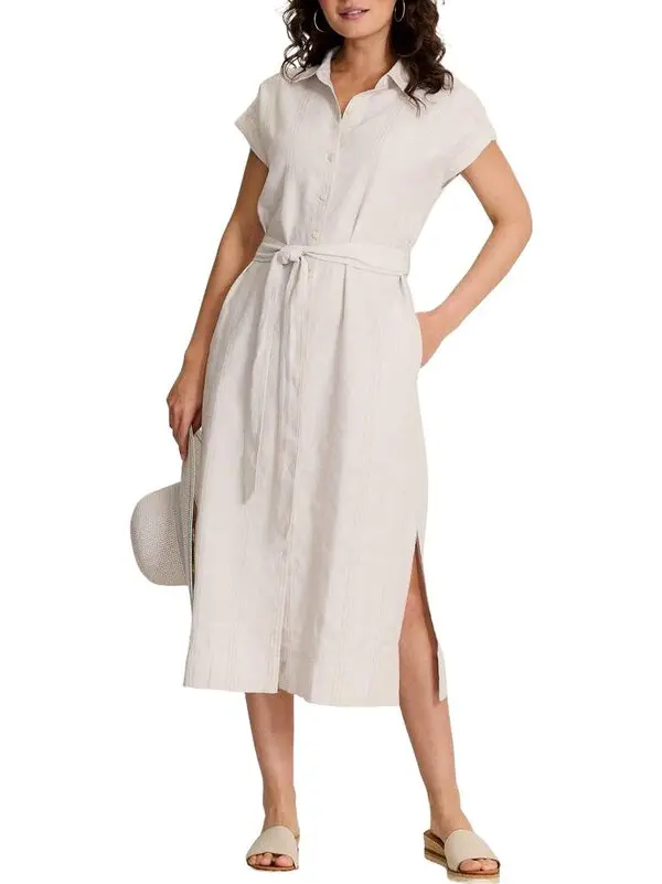 Tommy Bahama Linen & Cotton Shirtdress - Khaki Sand
