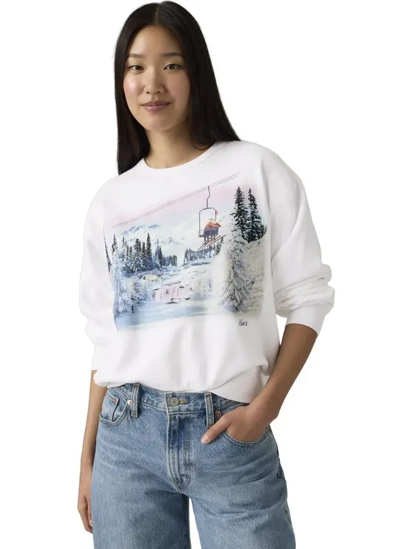 LEVI'S Graphic Heritage Crewneck Sweatshirt - Bright Whitee