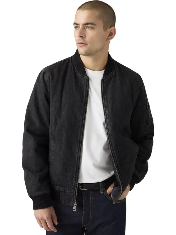 LEVI'S Denim Bomber Jacket - Black