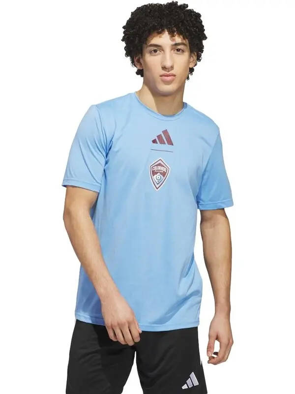 Adidas Colorado Rapids Short Sleeve Pregame T-shirt - Bahia Light Blue / Mls-cod-sr6