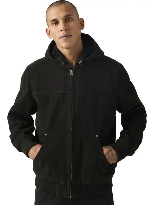 LEVI'S Sherpa Lined Hooded Jacket - Black