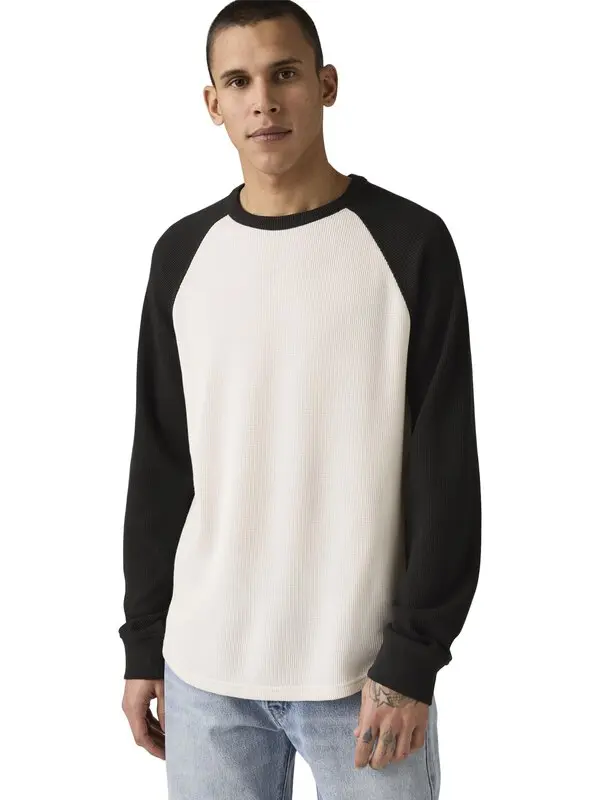 LEVI'S Thermal Raglan Crewneck T-shirt - Jet Black