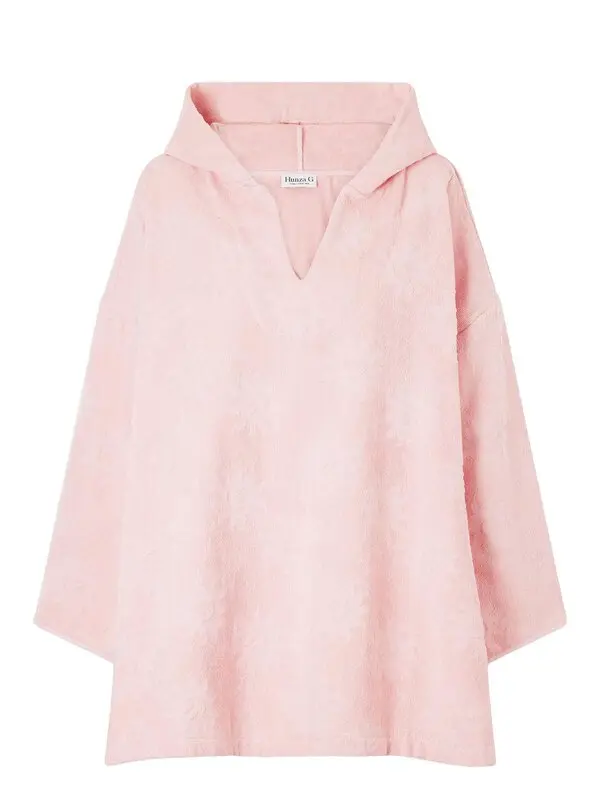 Hunza G Hooded Jacquard-cotton Terry Coverup - Pink