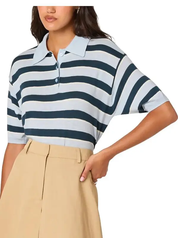 Astr The Label Scottie Striped Sweater - Blue Stripe