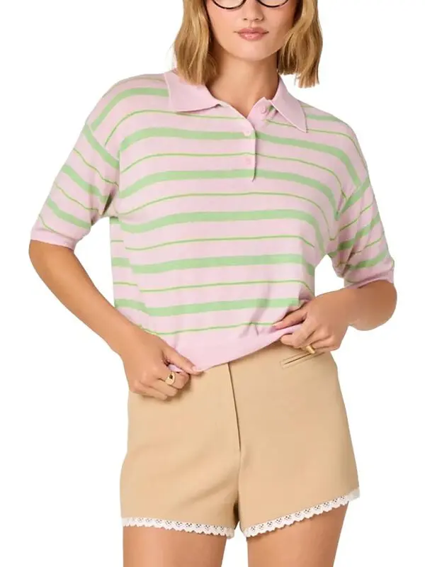 Astr The Label Scottie Striped Sweater - Pink Stripe