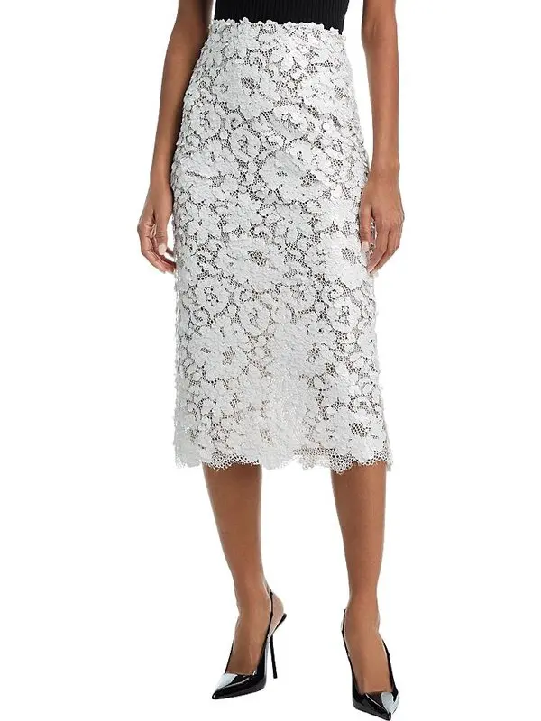 L'Agence Makena Sequin Pencil Skirt - White
