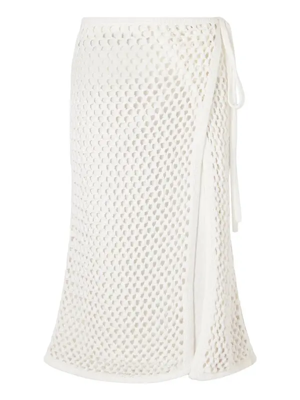 DIOTIMA Bonaire Crocheted Cotton-blend Midi Skirt - White