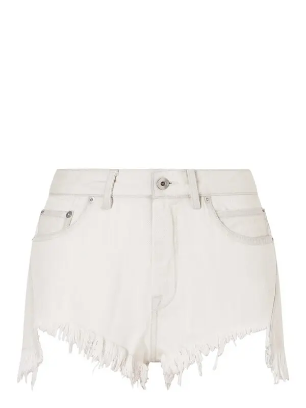 Rick Owens Frayed Denim Shorts - Neutrals